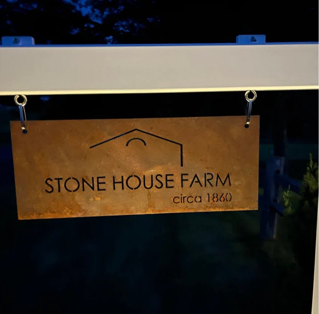 Custom Corten Steel Farm Sign: Rusted Metal Barn Plaque - Etsy