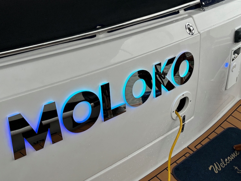 Custom 3D LED Boat Letters: Marine Grade Stainless Steel - Etsy