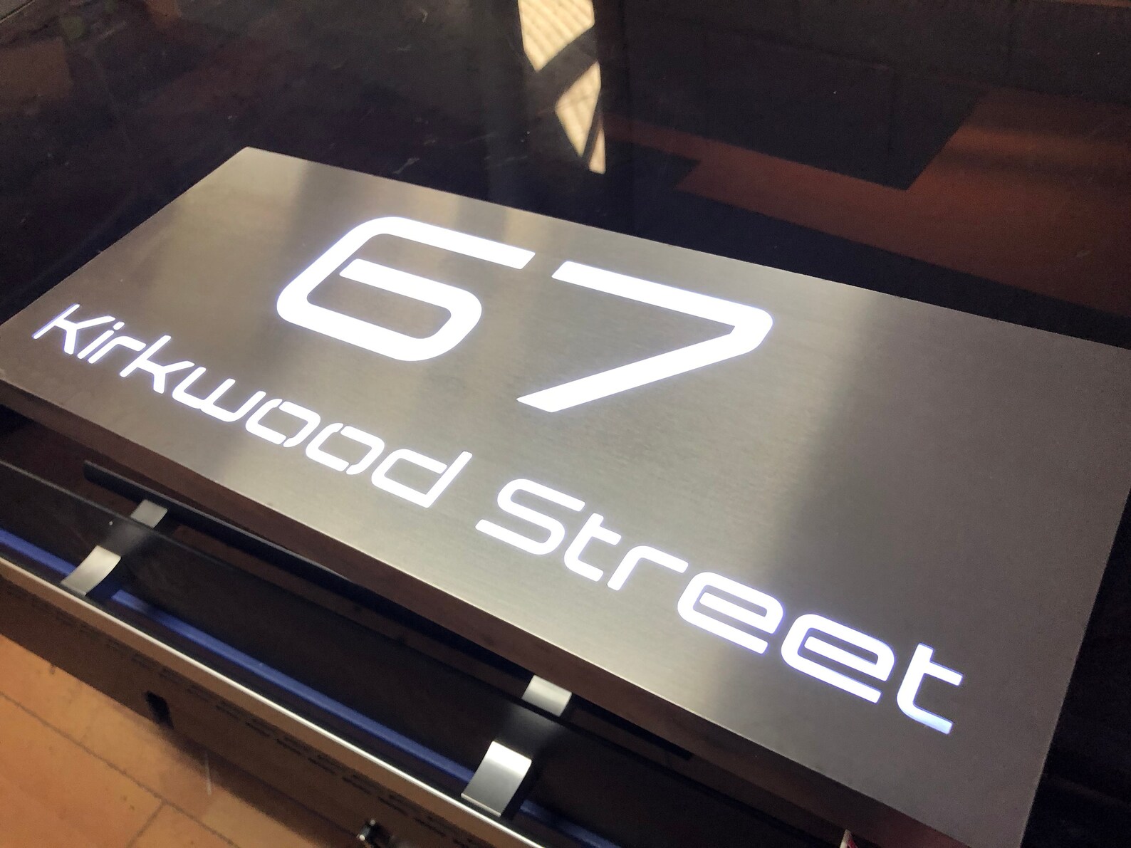 Stainless Steel LED Illuminated House Sign Plaque Made to - Etsy