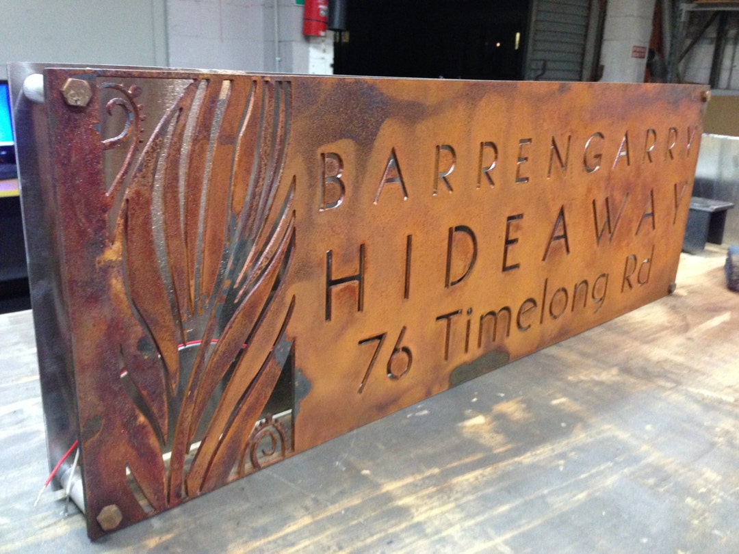 CORTEN (rusted) Steel LED Illuminated House, Business Sign/plaque - Etsy