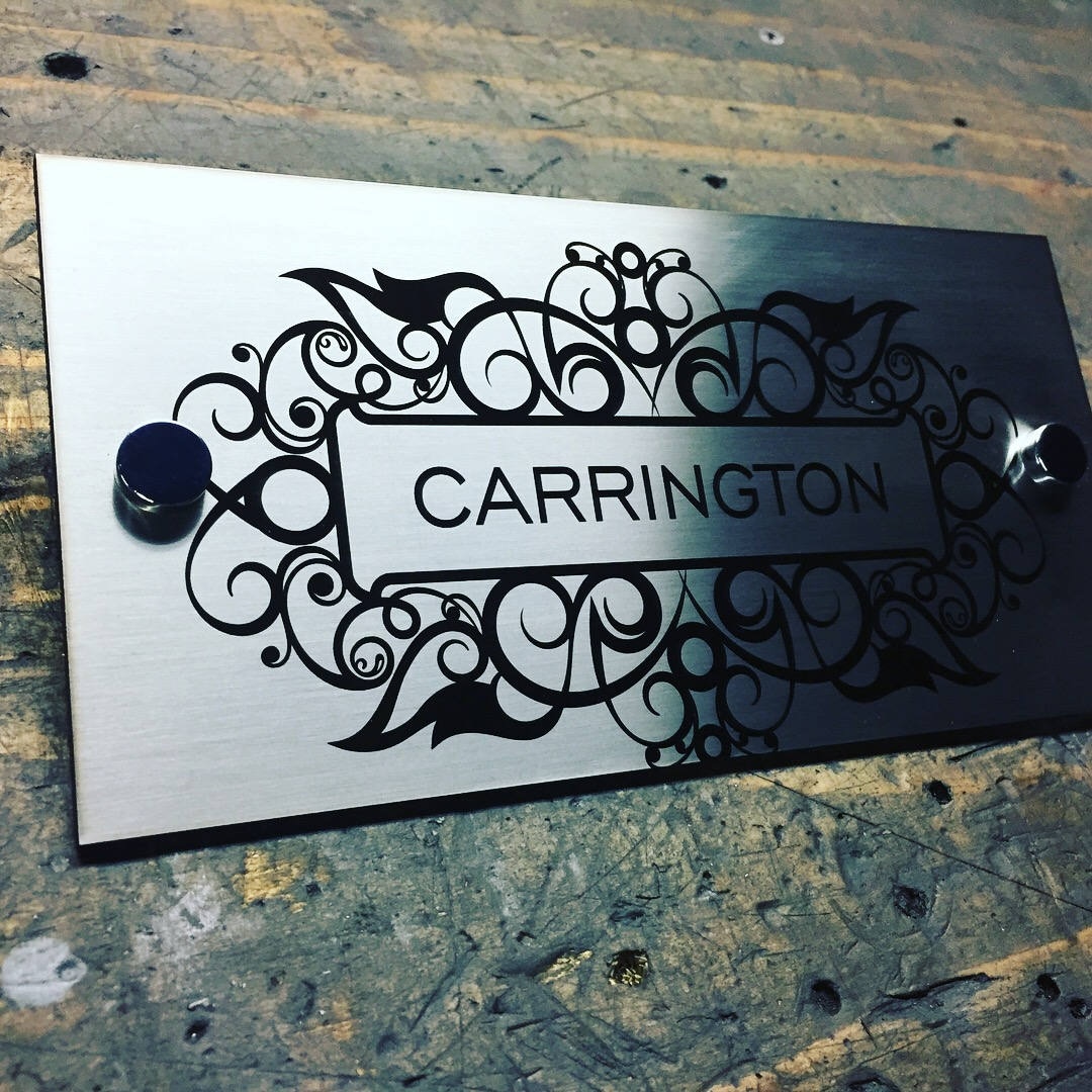 Laser Etched Stainless Steel Custom Made Laser Cut House Signs, Numbers ...
