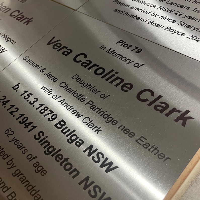 Memorial Plaques Laser Etched Stainless Steel Custom Made | Etsy