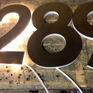 Bronze Stainless Steel Custom Made Laser Cut LED House Numbers - BRONZE ...