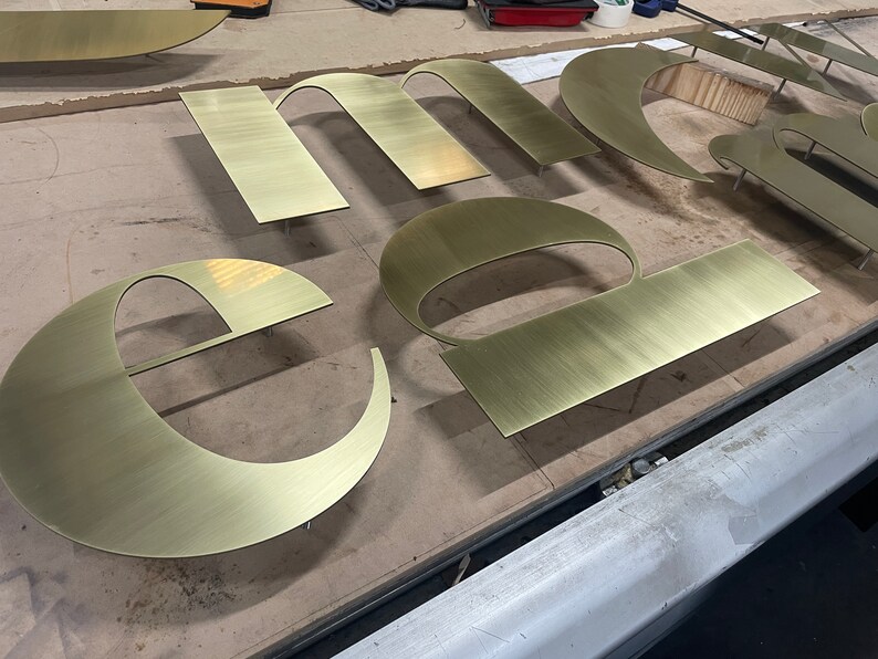3D Floating Brass Letters and Numbers - Laser Cut Brass - Etsy