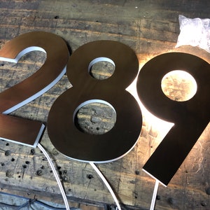 Bronze Stainless Steel Custom Made Laser Cut LED House Numbers - BRONZE ...