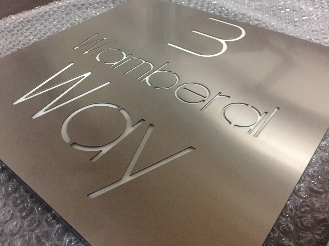 Stainless Steel LED Illuminated House Sign Plaque Made to | Etsy