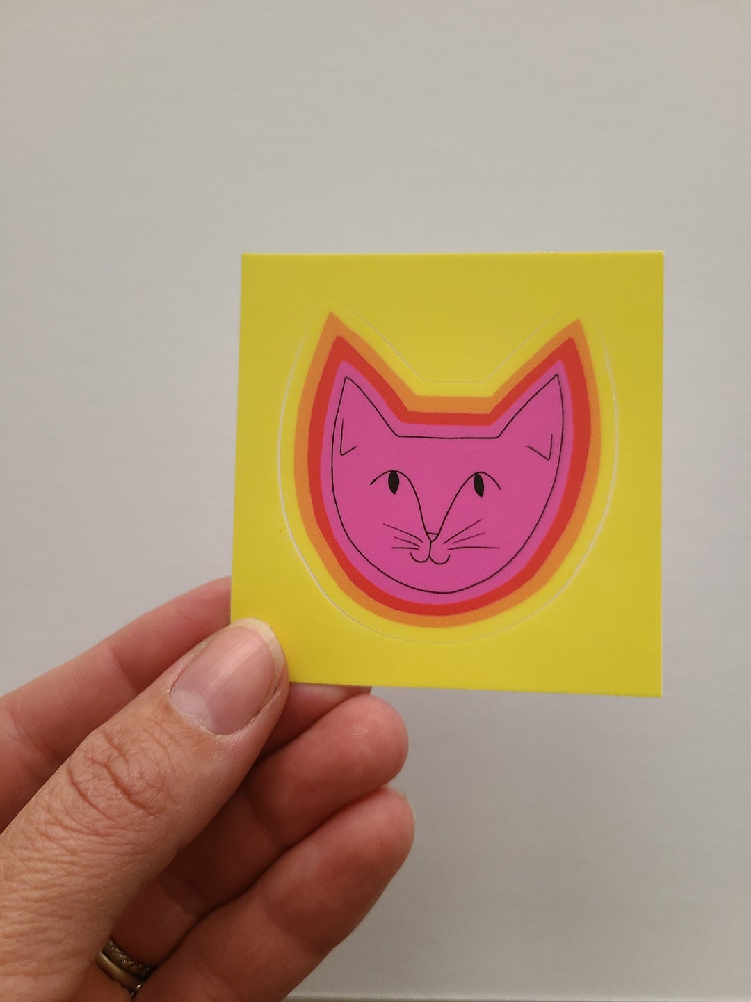 Pink Cat Vinyl Stickers - Etsy