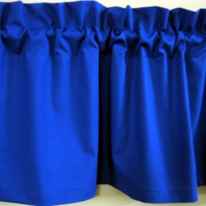 Royal Blue Valance Curtain Topper Solid Color Kona Cotton - Etsy