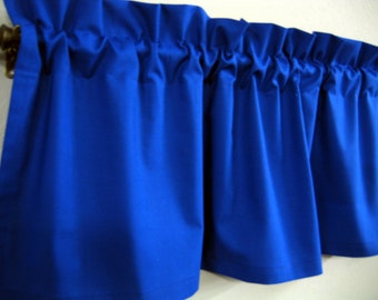 Royal Blue Valance Curtain Topper Solid Color Kona Cotton - Etsy