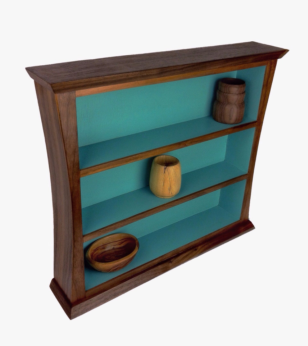 Mid-century Modern Walnut Display Shelf - Etsy