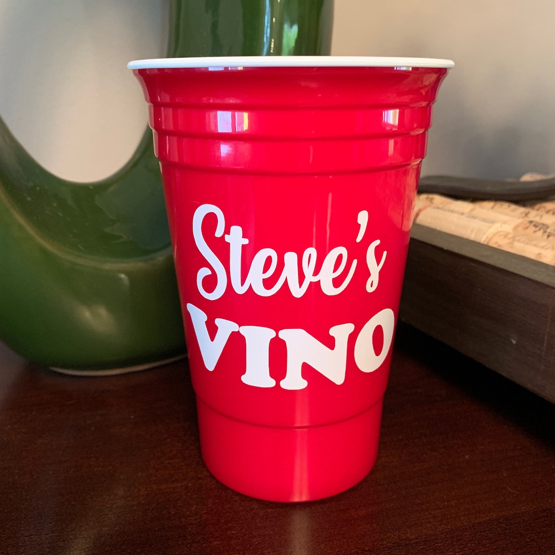Personalized Red Party Cup, Plastic Double Walled Cup, Party Favors ...