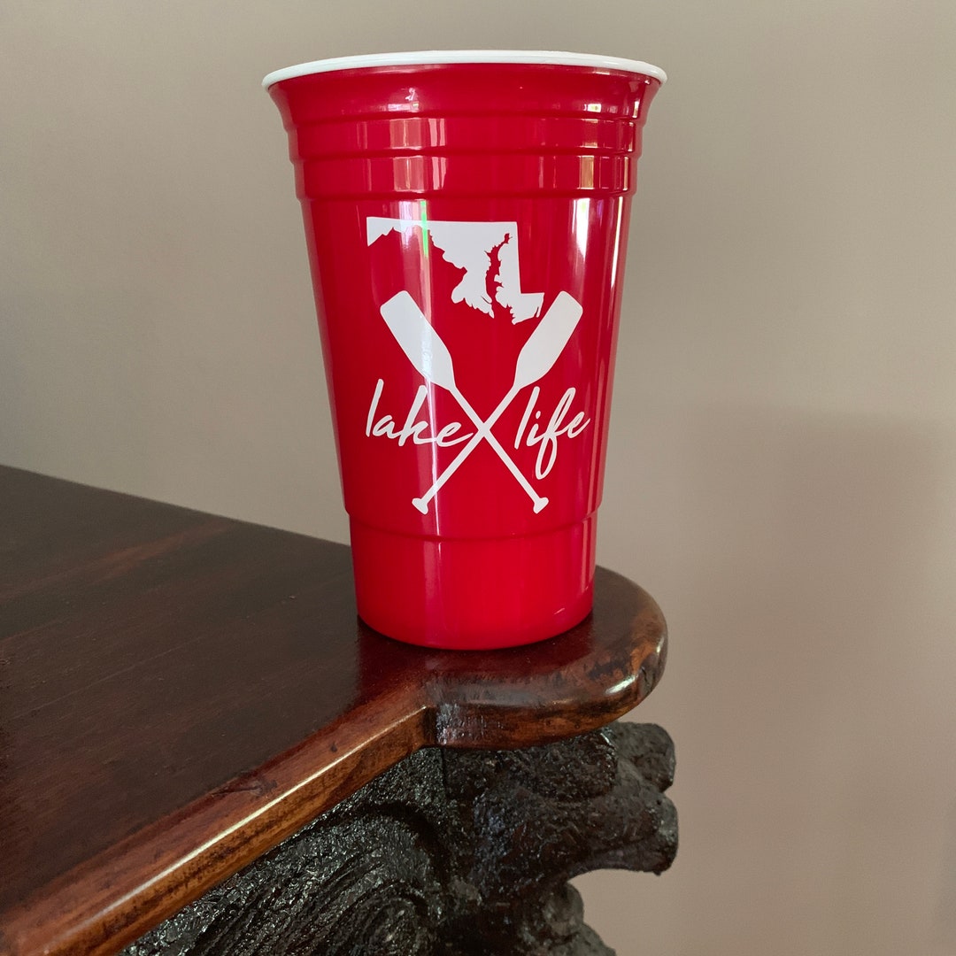 Lake Life - Personalized Red Party Cups, Plastic Double Walled Cup ...