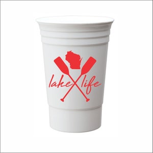 Lake Life - Personalized Red Party Cups, Plastic Double Walled Cup ...