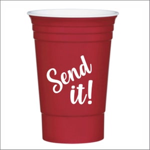16 Oz Personalized Plastic Double Walled Red Party Cup, Custom Wedding ...