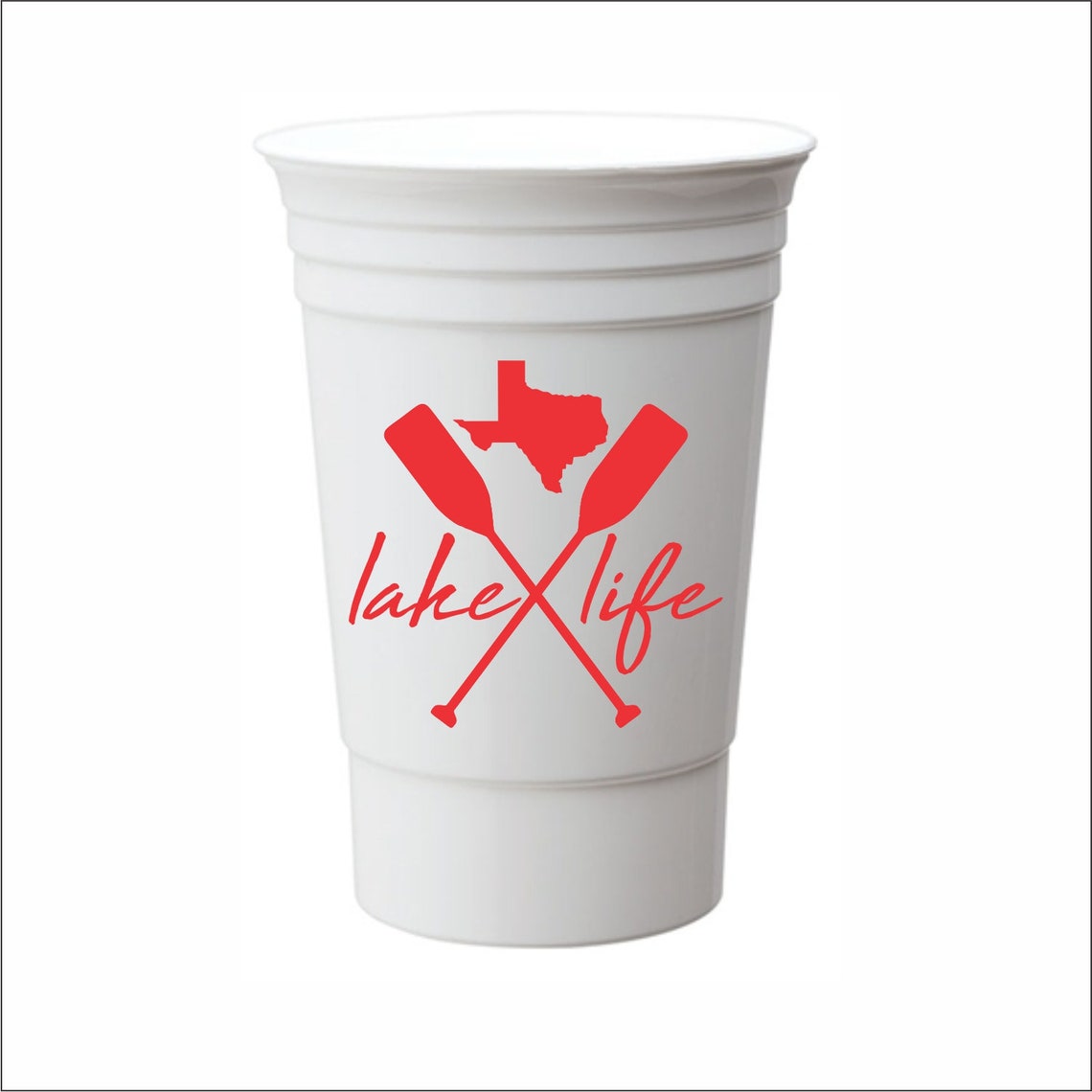 Lake Life - Personalized Red Party Cups, Plastic Double Walled Cup ...