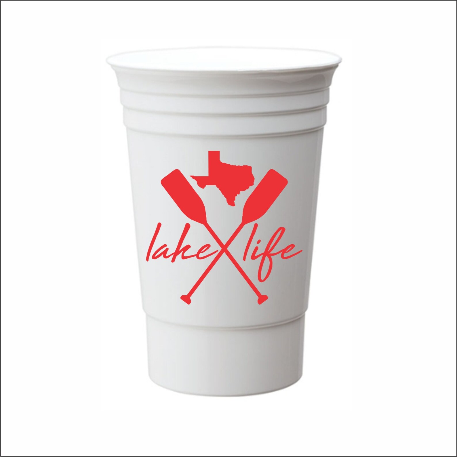 Lake Life - Personalized Red Party Cups, Plastic Double Walled Cup ...