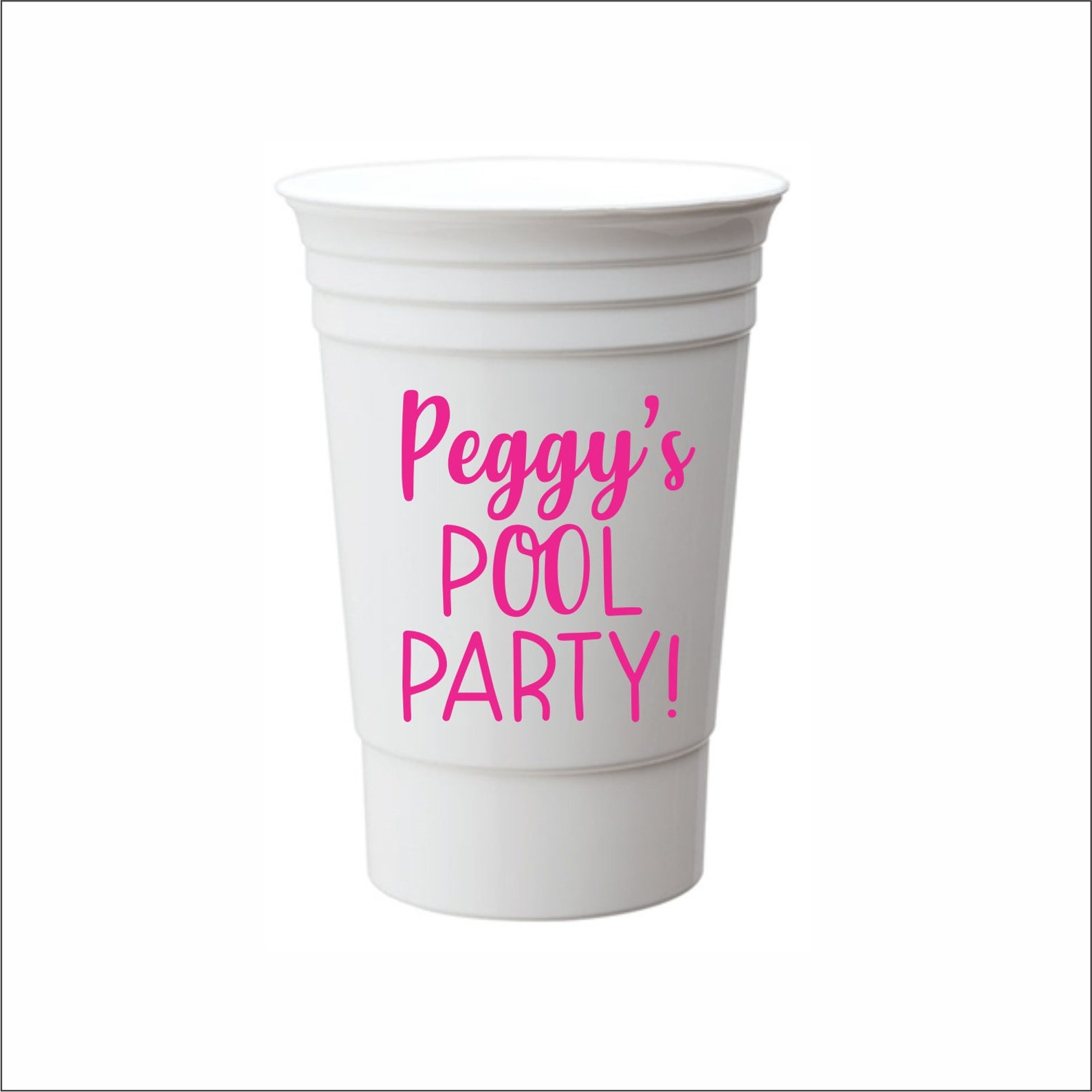 Pool Party Cups Personalized Custom Plastic Double Walled - Etsy