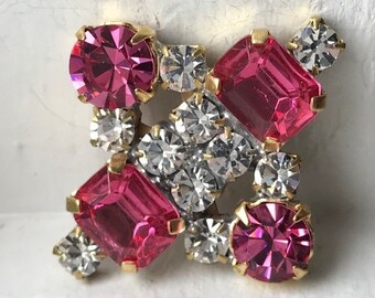 Pink Glass Button | Etsy