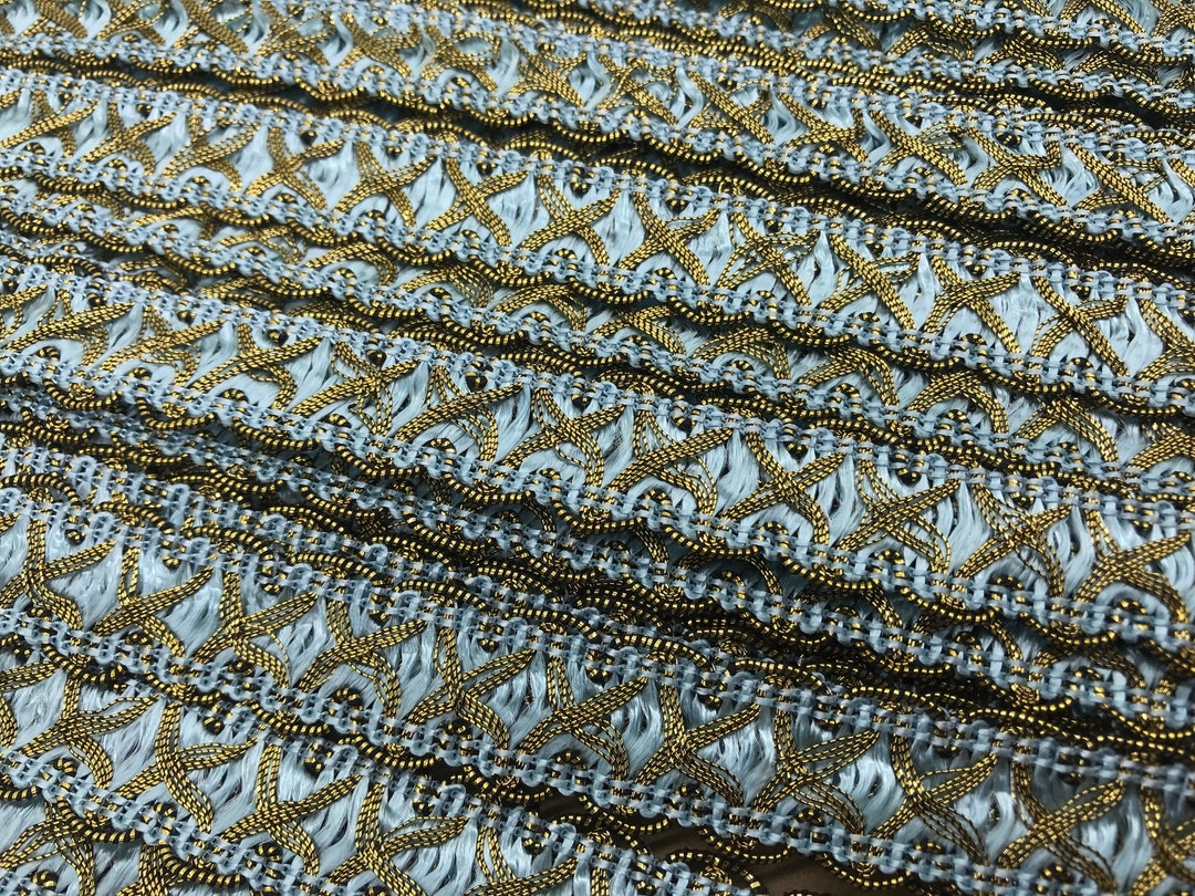 Sky Blue and Metallic Gold Crossover Braid ~ 5/8" ~ Costume Trim - Etsy