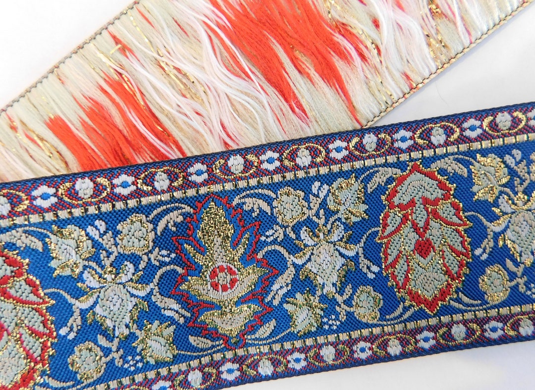 Metallic Jacquard Ribbon Trim 2" Inch Woven Jacquard Ribbon Renaissance ...
