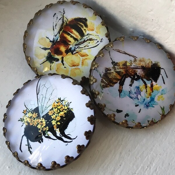 Bumble Bee Buttons - Etsy