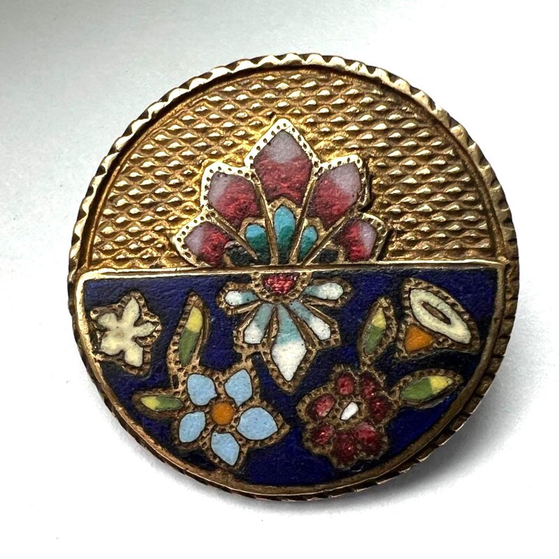 Antique Enamel Button - Etsy