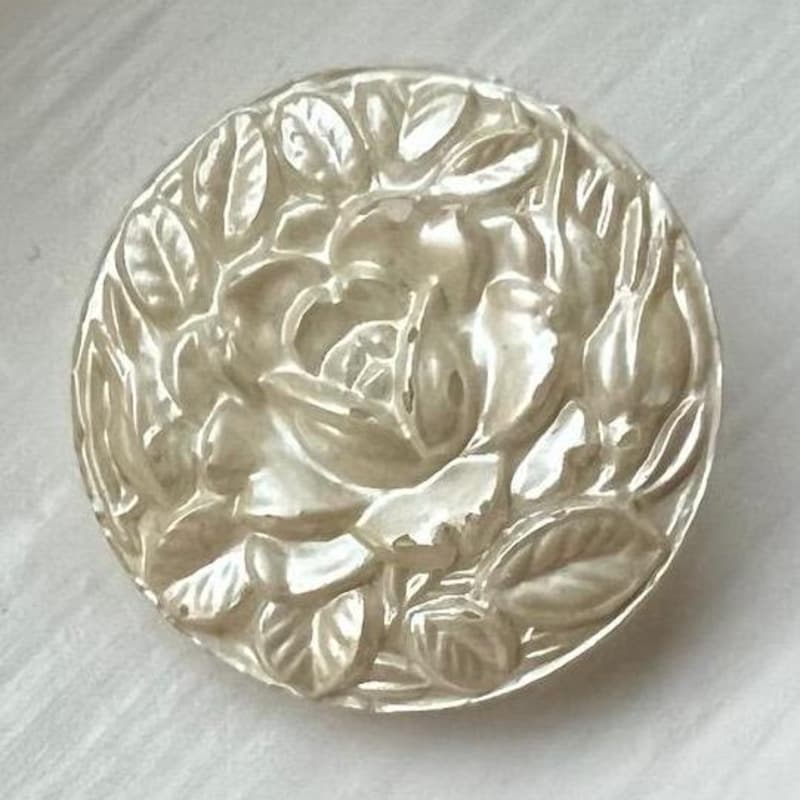 Black Glass Rose Button - Etsy