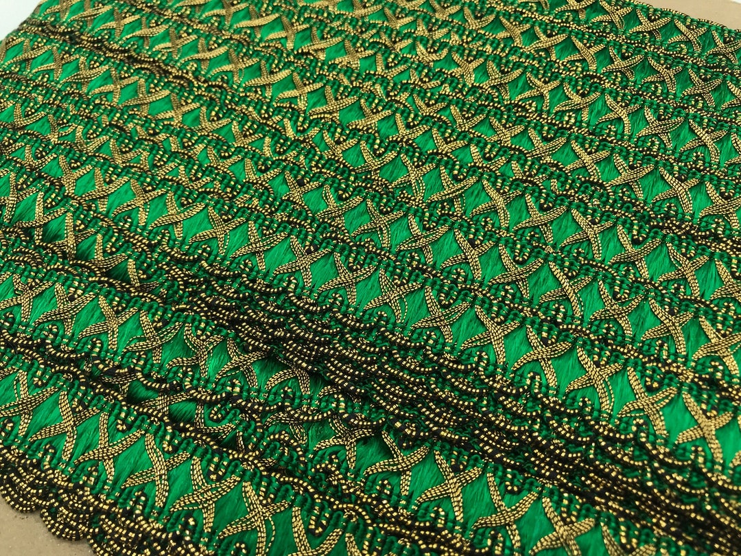 Kelly Green and Metallic Gold Crossover Braid 5/8 Costume Trim - Etsy