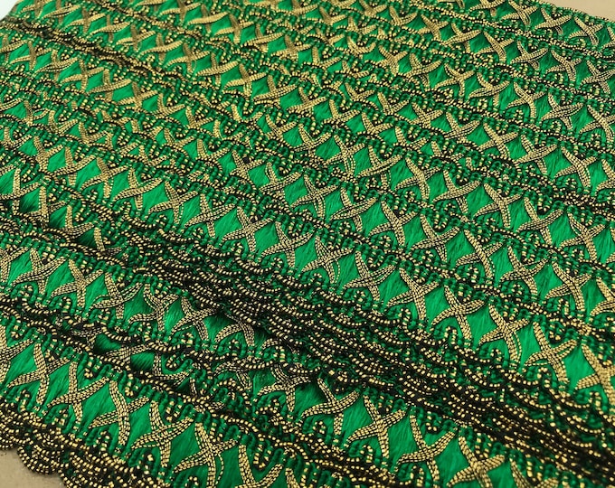 Kelly Green and Metallic Gold Crossover Braid ~ 5/8" ~ Costume Trim - Etsy