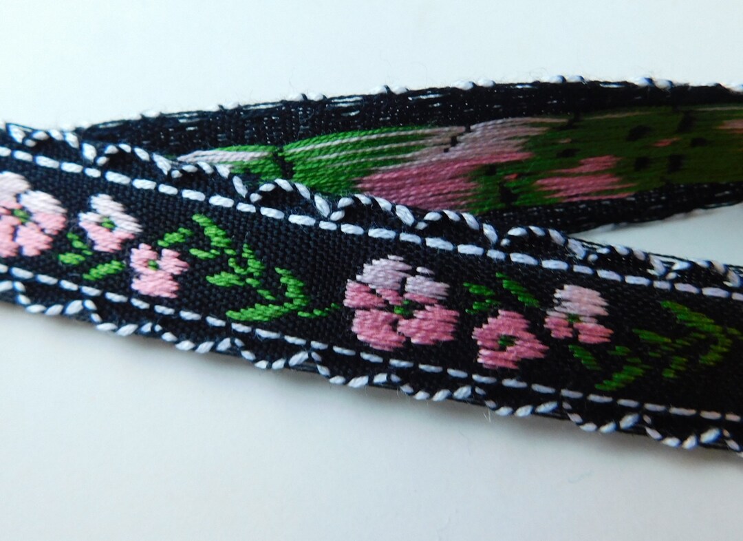 Vintage Sweet Narrow Jacquard Ribbon Trim Tapemulti Floralpink Flowers ...