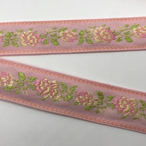 Pretty Spring PINK Roses Jacquard Ribbon Trim Costume Sewing Trim PINK ...