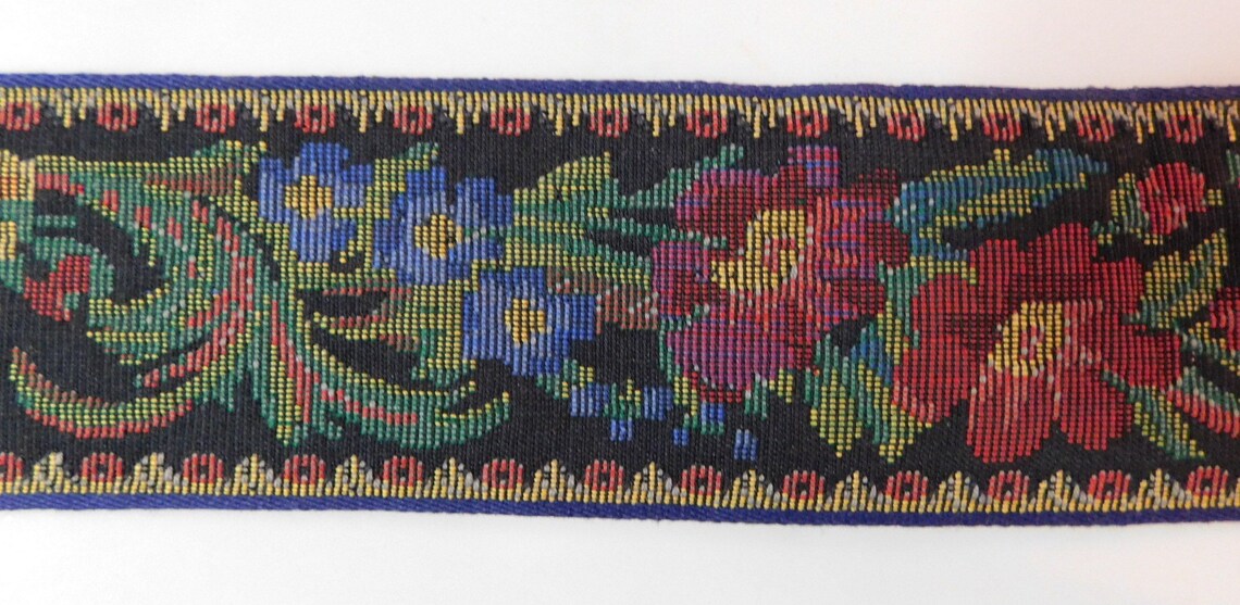VINTAGE Woven Jacquard Tapestry Ribbon Trim 2-1/2 - Etsy