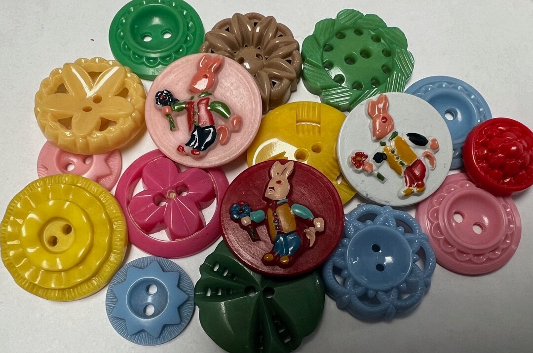 Vintage Casein Plastic Quilting Button Lotcut Outs, Pierced, Ruffles, Colors, Flower Shapes - Etsy