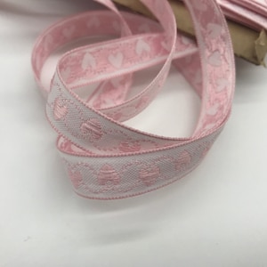 Jacquard Ribbon Trim~tiny Narrow Hearts~light PINK~ White ~ 1/2" - Etsy