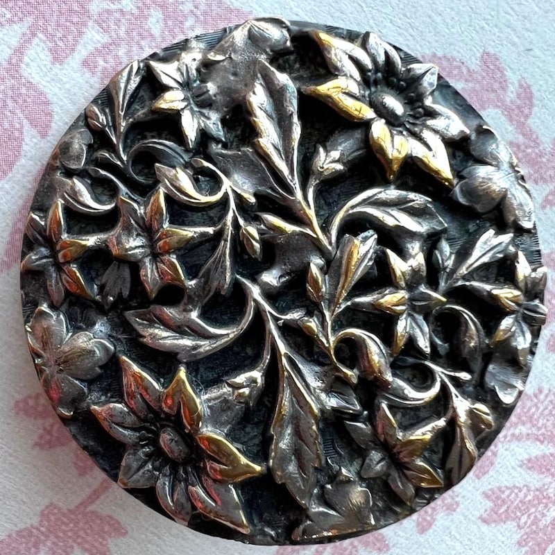 Champleve Button Antique - Etsy