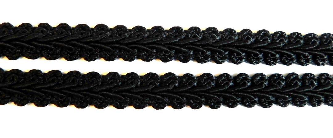 Vintage Gimp Braid Trim~dress~pillow~fancy Embellishment Trims~black~1/ ...