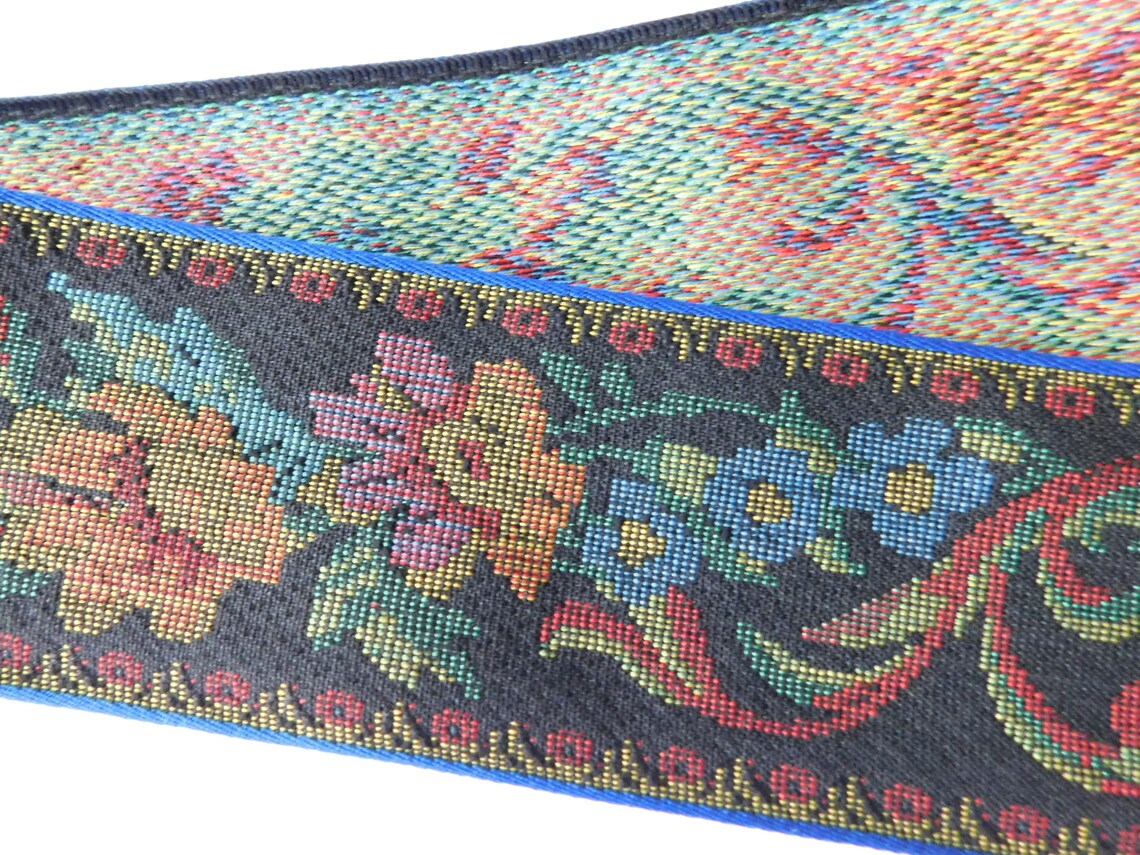 VINTAGE Woven Jacquard Tapestry Ribbon Trim 2-1/2 - Etsy