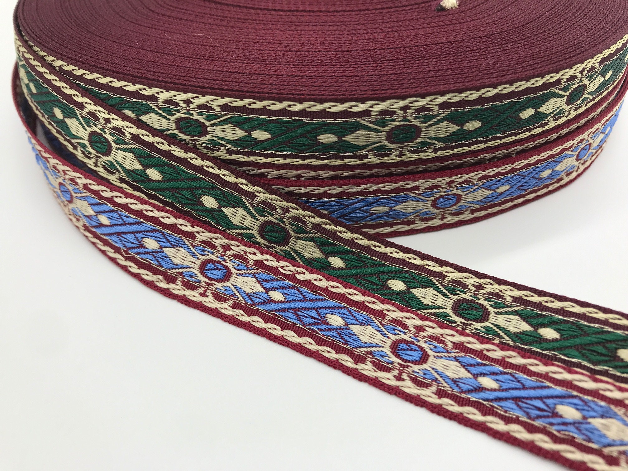Jacquard Ribbon Trim ~ 2 Colorways ~ Regal Design ~ Sewing Ribbon Trim ...