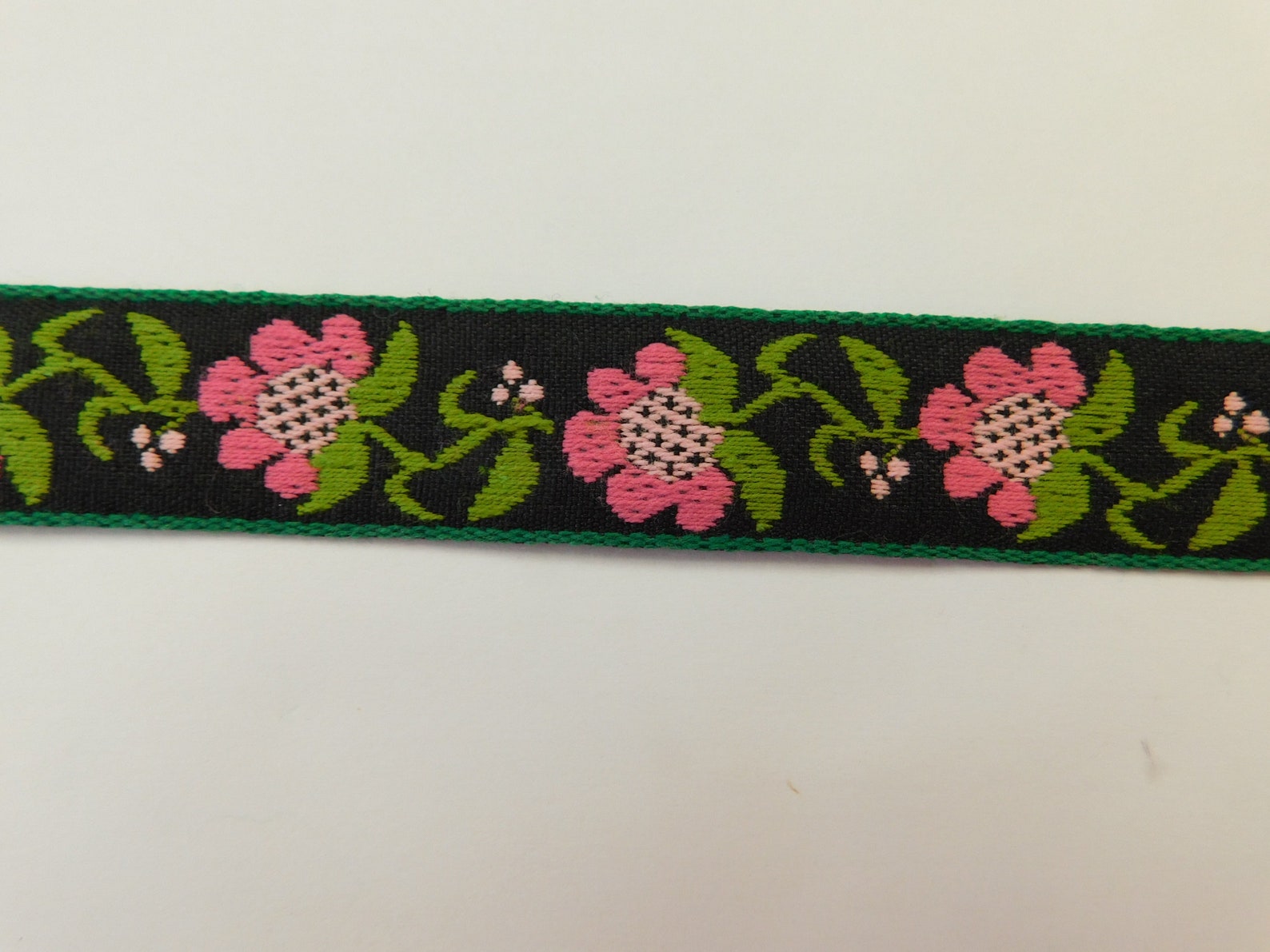 Vintage Narrow Floral Jacquard Ribbon Trim Tapecottonpink - Etsy