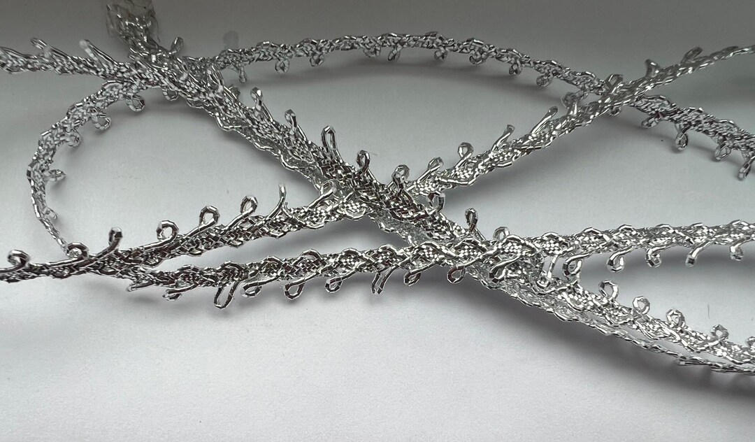 Metallic Silver Loop Braid Trim, 1/4" Wide - Etsy