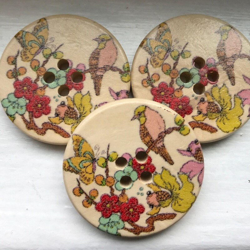 Large Floral Buttons - Etsy