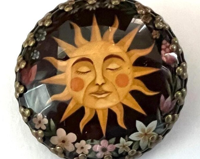 26mm Glass Dome STUDIO Picture Button~sun W/flowers~multi~1" - Etsy