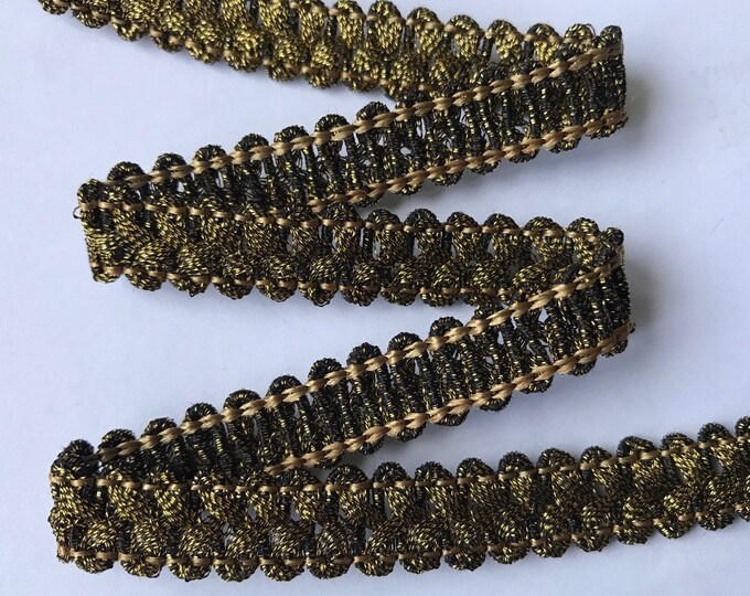 Metallic Antique Gold and Black French Edging Braid Metal Trim 7/16 ...