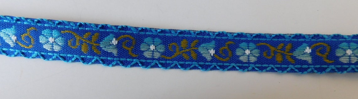 Vintage Sweet Narrow Jacquard Ribbon Trim Tape~multi Floral~blue ...