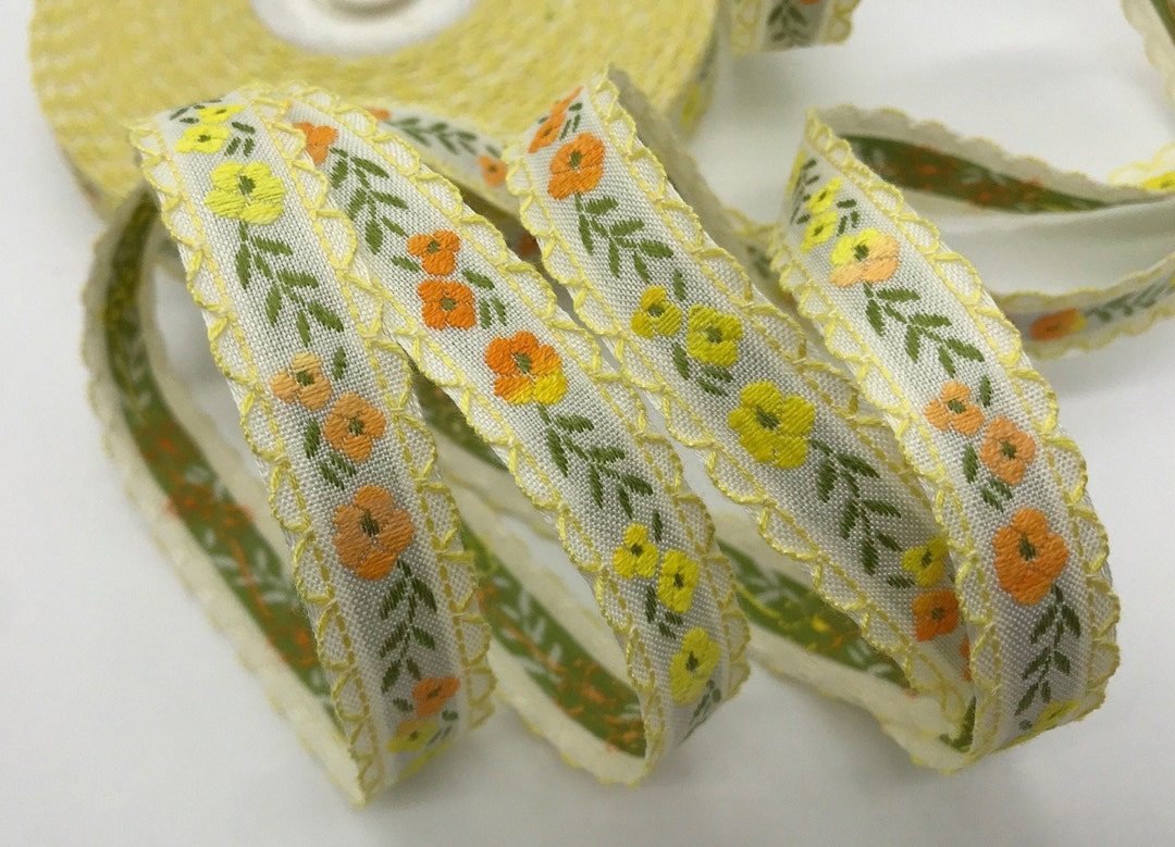 Vintage Sweet Narrow Jacquard Ribbon Trim Tapemulti Florallemon ...