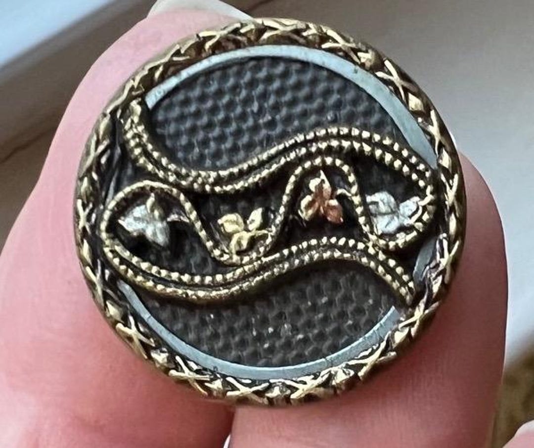 24mm Antique Metal Dome Button - Hand Painted~floral Design ~15/16" - Etsy