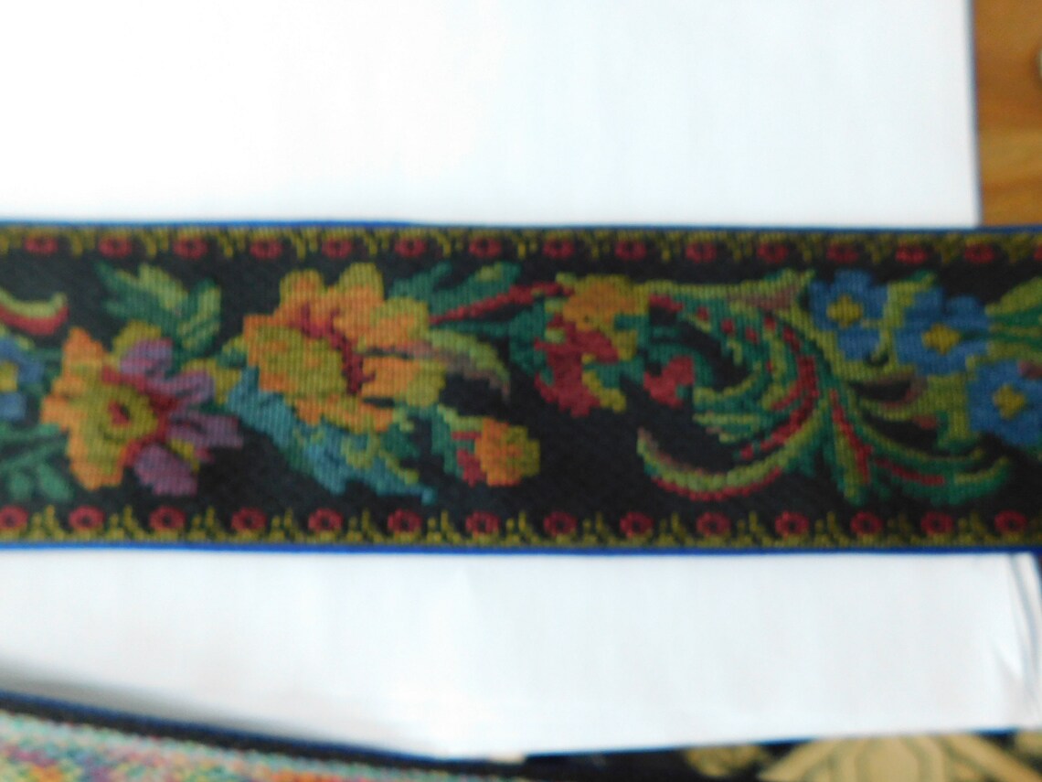 VINTAGE Woven Jacquard Tapestry Ribbon Trim 2-1/2 - Etsy
