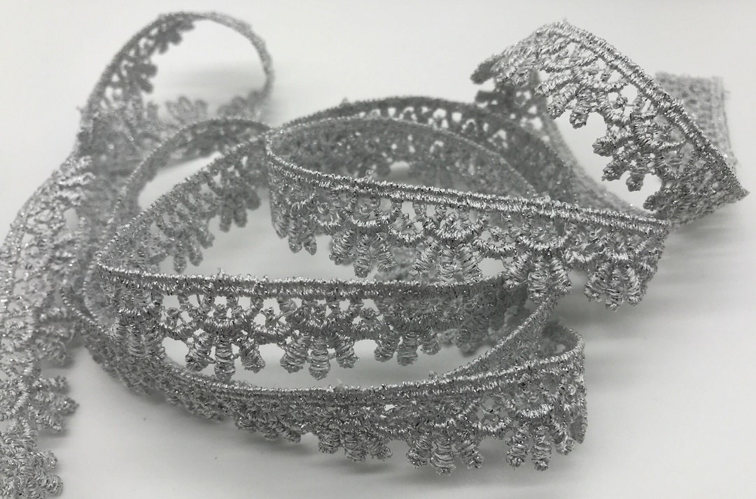 Vintage Silver Metallic Venise Lace Trimsilvermetallic Gold Venice Lace ...