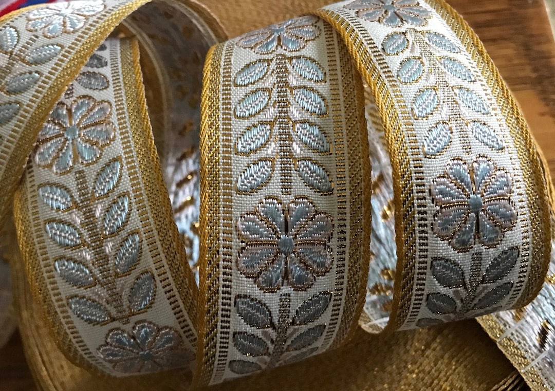 LIMITED Jacquard Ribbon Trim~renaissance Fair Costume Trim Floral ...