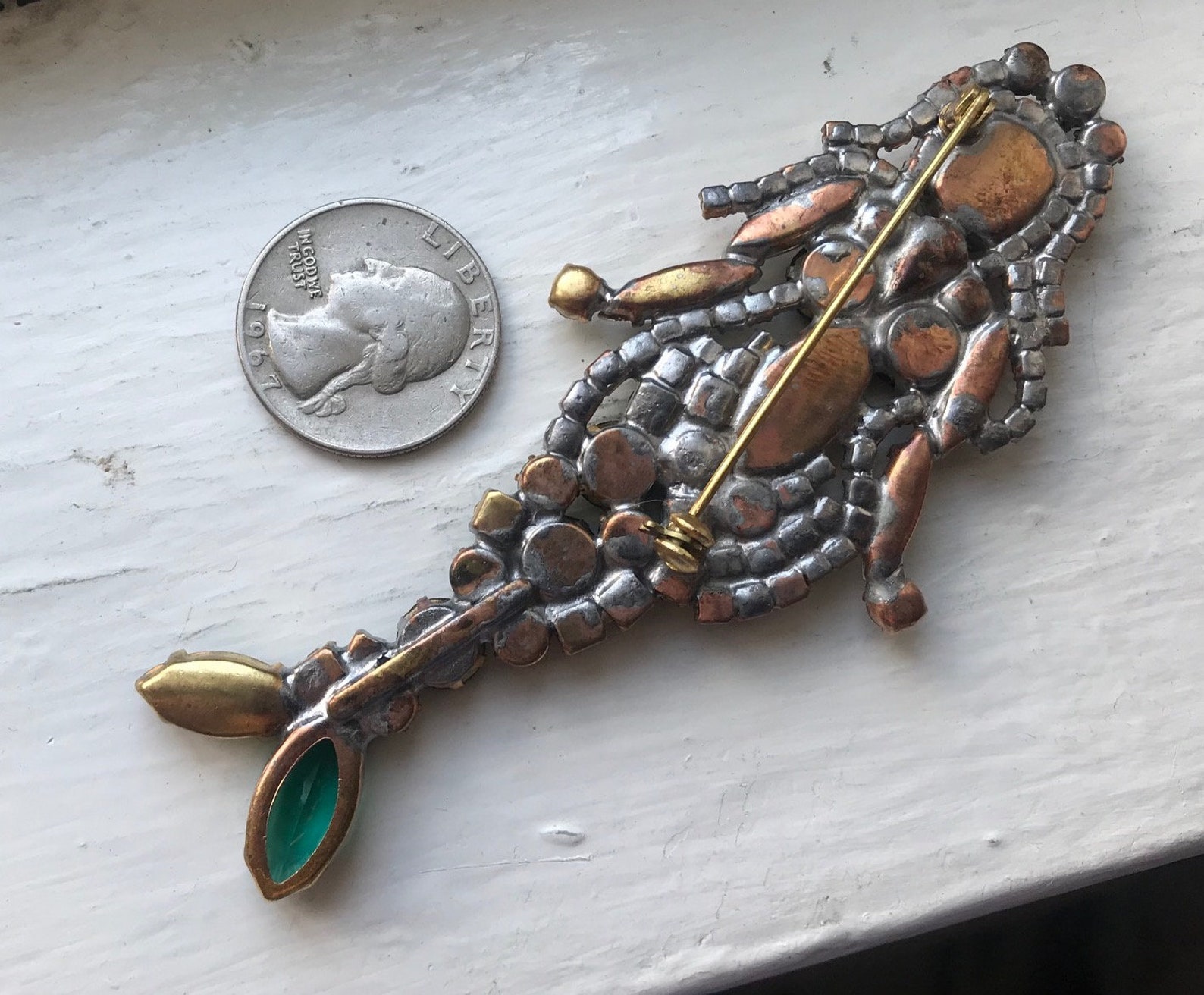 XXL Czech Rhinestone Mermaid Goddess Brooch Pin Crystal Glass | Etsy